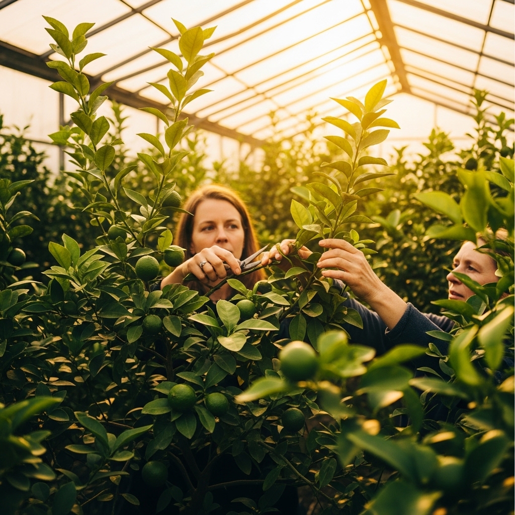 Pruning Lime Trees for Greenhouse Cultivation