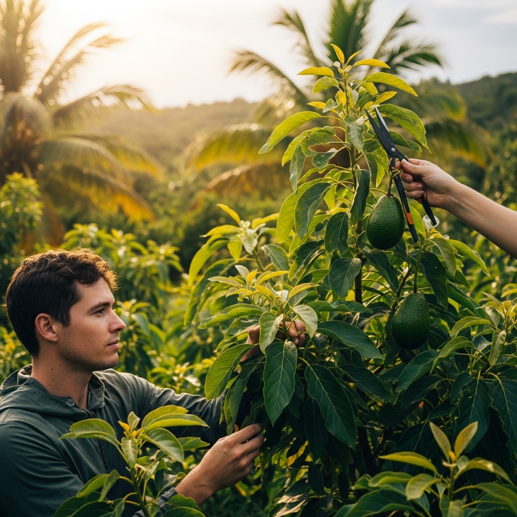 Sommerbeskæring af avocadotræer i tropiske zoner