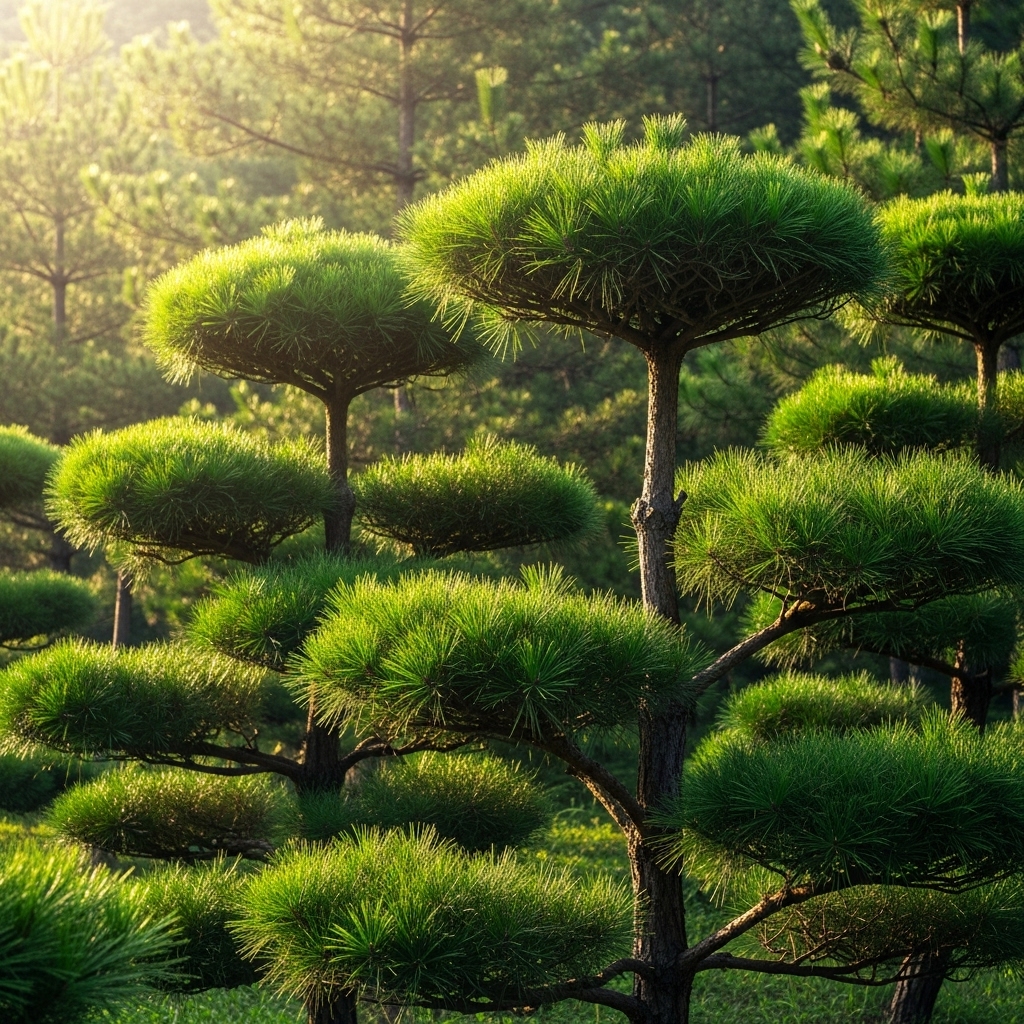 Pine Tree Pruning for Aesthetic Forest Management