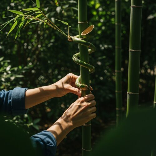 Pruning Bamboo for Artistic Landscaping